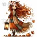 10 JPG Autumn Doll Clipart, Thanksgiving Fall Pumpkin Girls, Cute Fall ...
