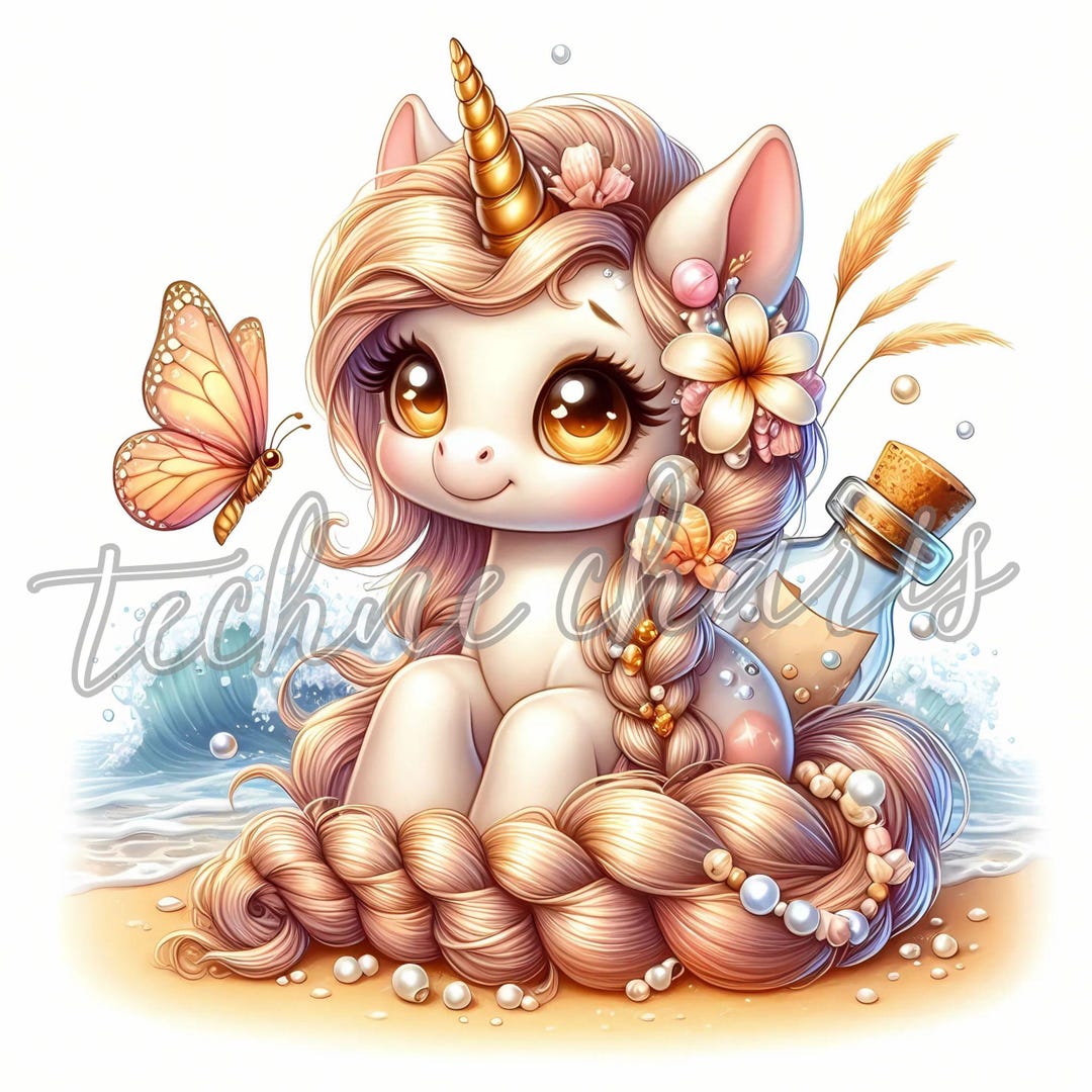 Sandy Seashell Unicorn Clipart | 10 High Quality 300 DPI Jpegs ...