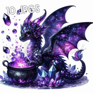 Witchlight Baby Dragon Clipart | 10 High-quality Jpgs | Cute Halloween ...