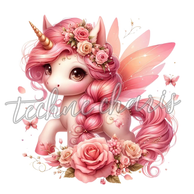 10 PNG Pink Unicorns Clipart Bundle, Cute Unicorn, Baby Unicorn Png ...