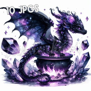 Witchlight Baby Dragon Clipart | 10 High-quality Jpgs | Cute Halloween ...