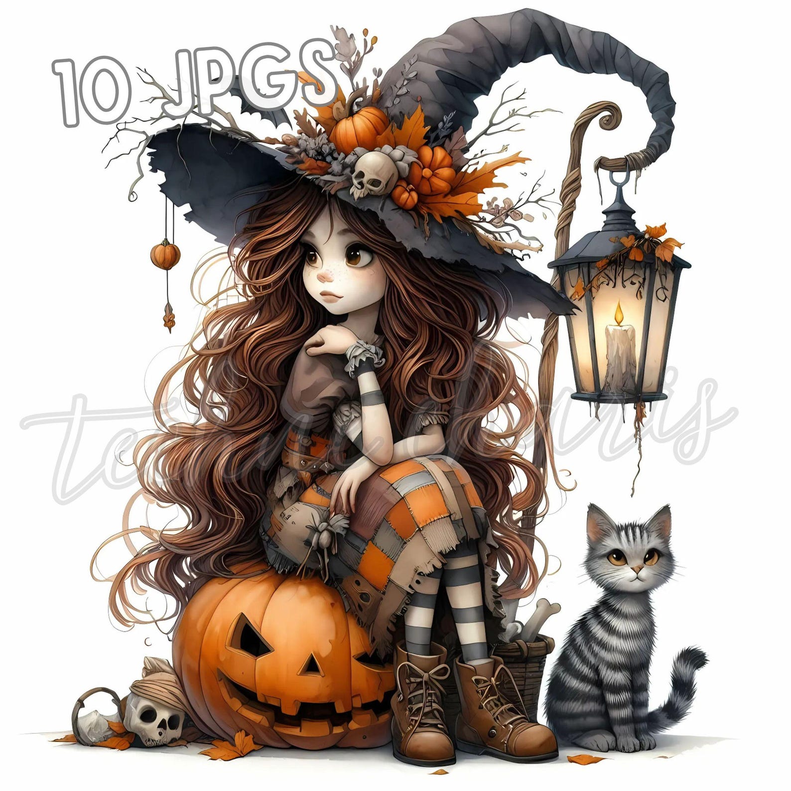 Halloween Witch Girl Clipart 10 Jpegs Cute Witch Girl Halloween Crafts ...