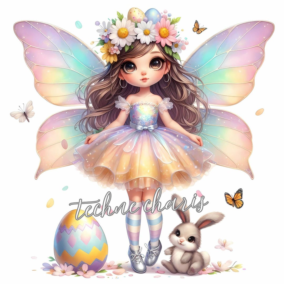 Easter Fairy Clipart | Watercolor Illustration for Junk Journal & Paper ...