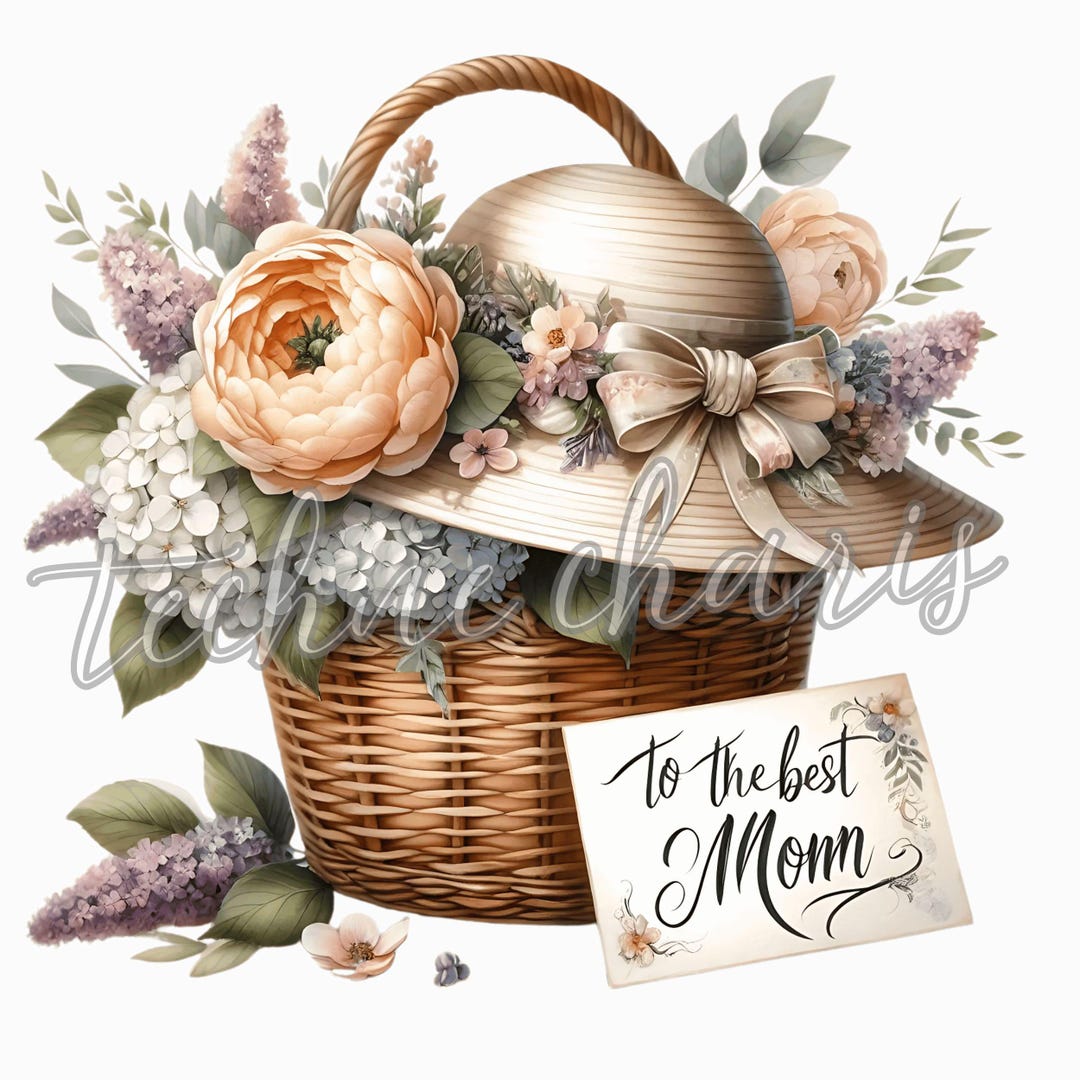 Mother’s Day Clipart Bundle PNG, 10 Cute Floral Graphics for Crafts ...