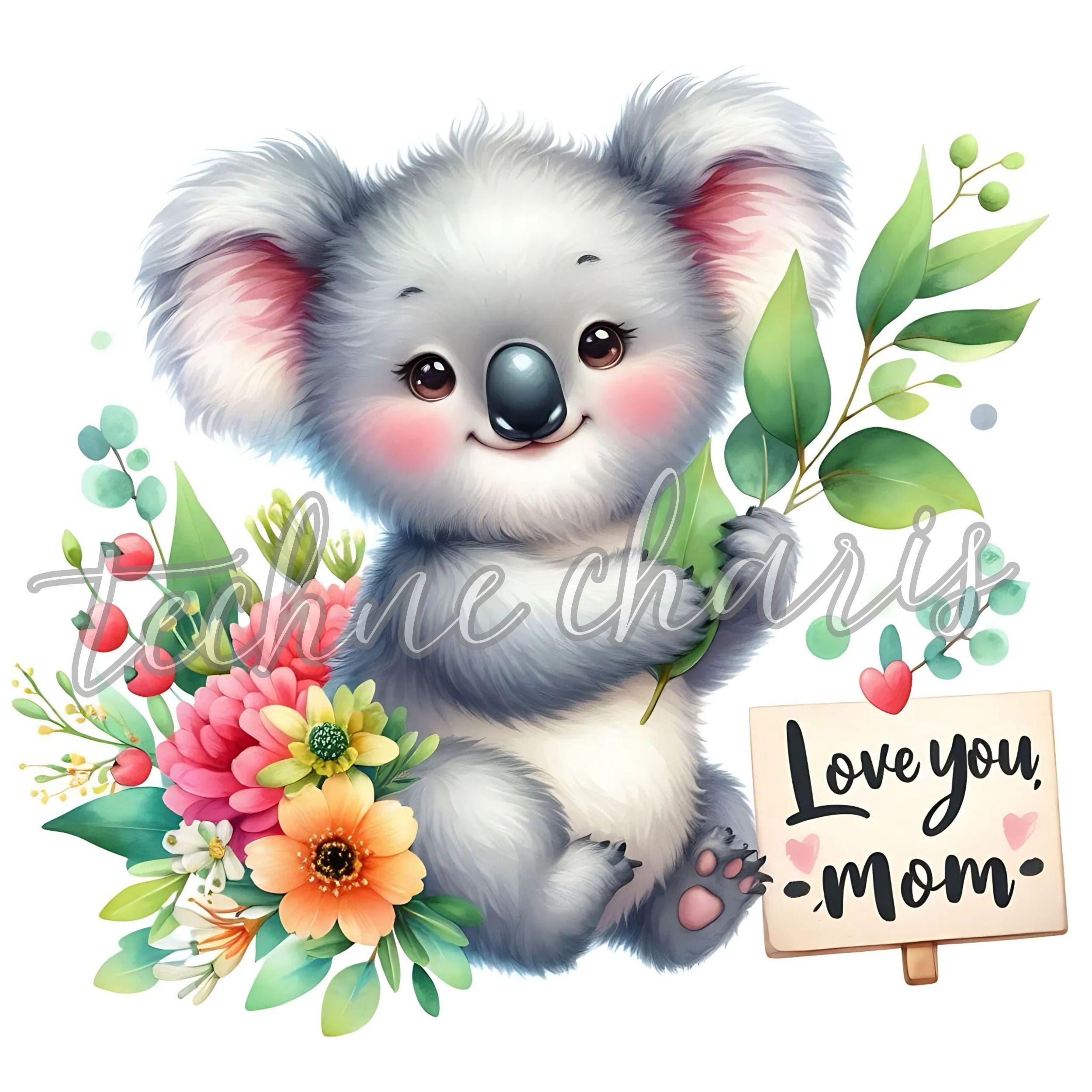 Mother’s Day Animal Clipart Bundle, 10 Cute Mom Animals JPG, Watercolor ...