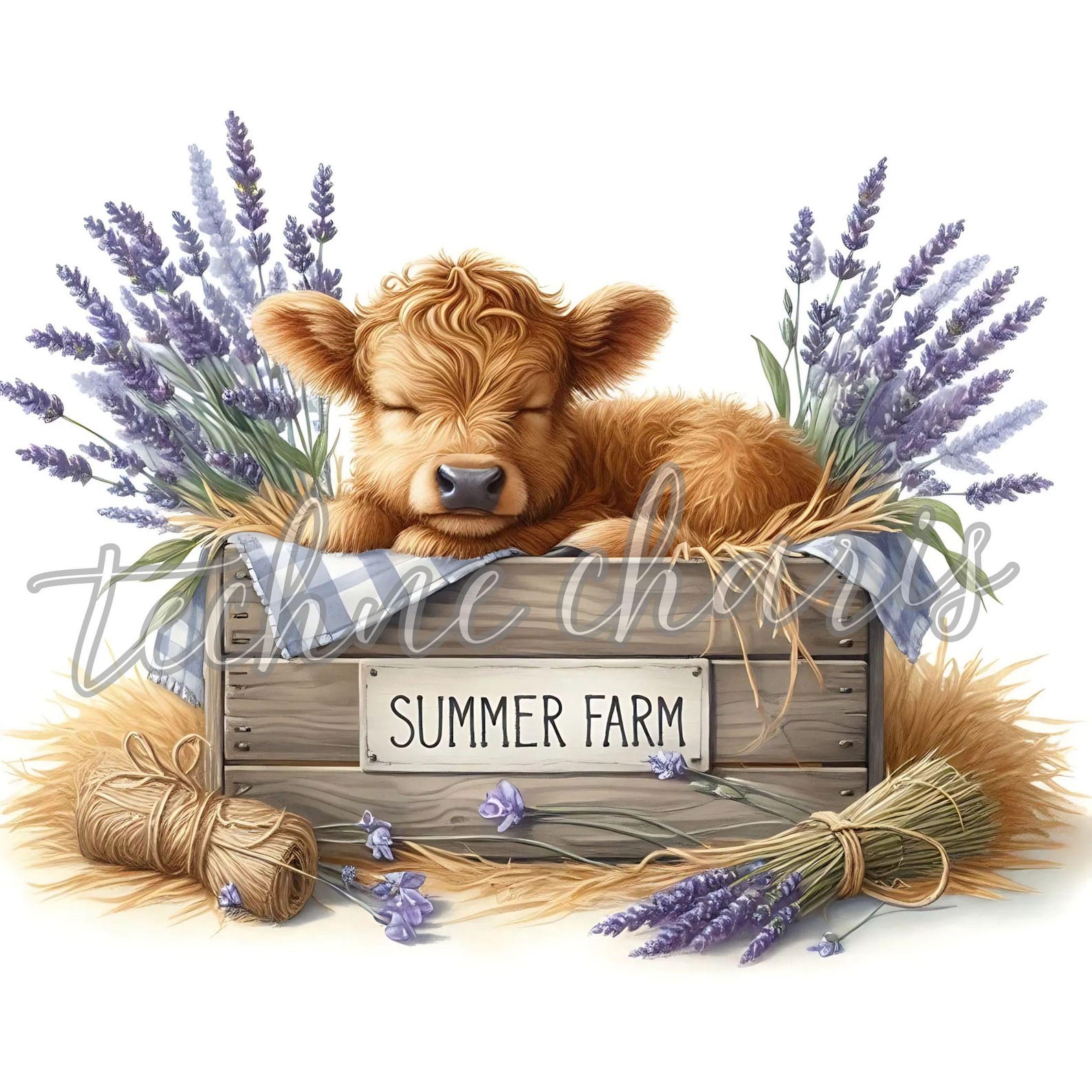 Baby Highland Cow Clipart Bundle | 10 High-quality 300 DPI Jpgs | Cute ...