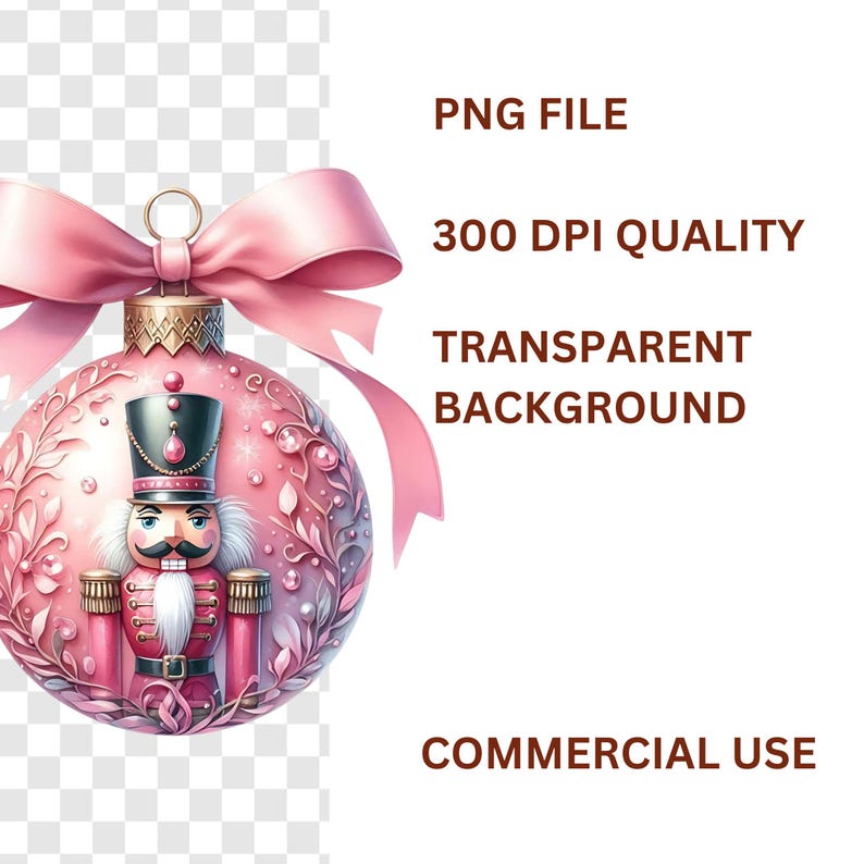Pink Christmas Ornament Clipart Bundle, Holiday Baubles PNG (digital ...