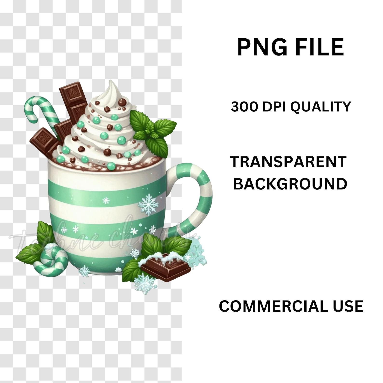 Watercolor Christmas Mug Clipart | 10 Holiday Coffee Cup PNG | Digital ...