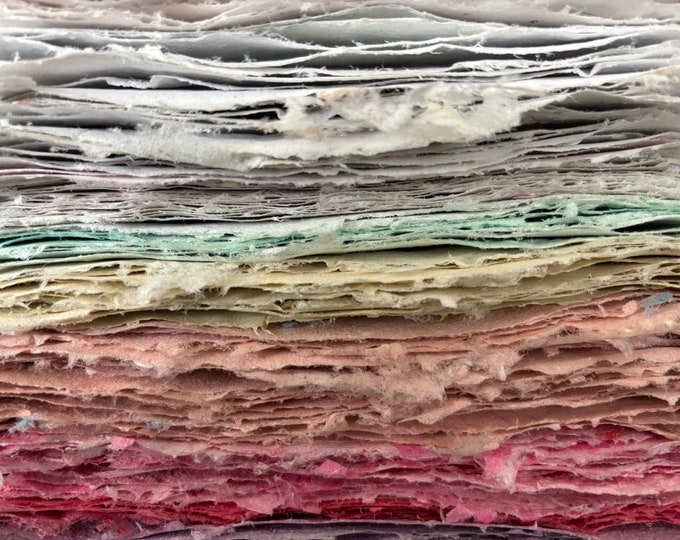 Handmade Recycled Paper: Deckle Edge Craft Paper, 20 Assorted Pages - Etsy