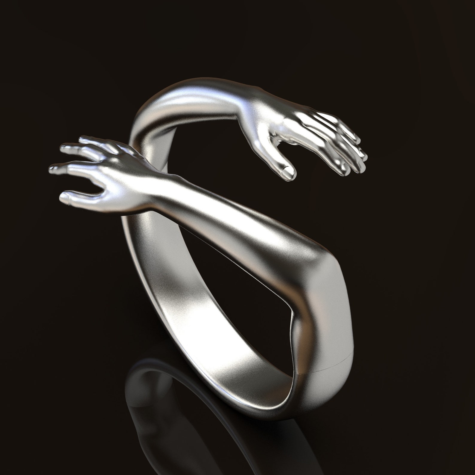 Hand Hug Ring, Minimalist Ring, Personalized Adjustable Small Hand Hug ...