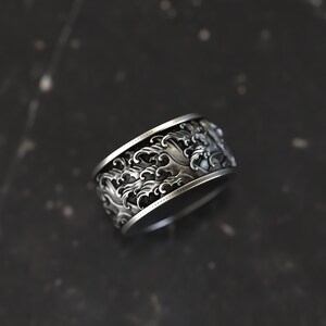 Japanese Koi Fish Band Ring, Handmade Men Ring, Mens Ring, Unique Ring ...