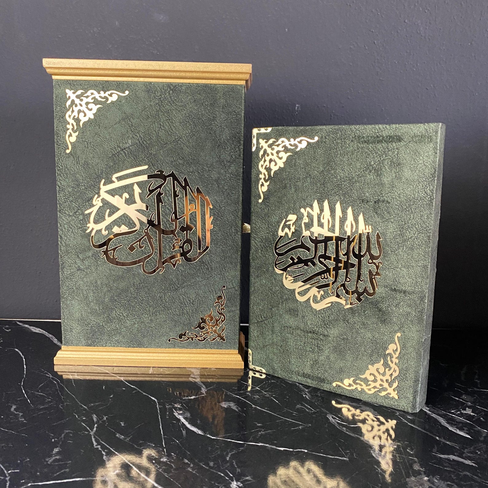 Velvet Cover Luxury Quran Gift Set, Coran, Mushaf, 16x24 Big Size Quran ...