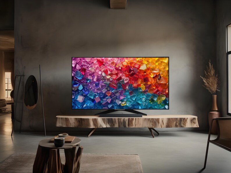 Samsung Frame TV Abstract Rock Formation Rainbow Crushed Glass Abstract ...