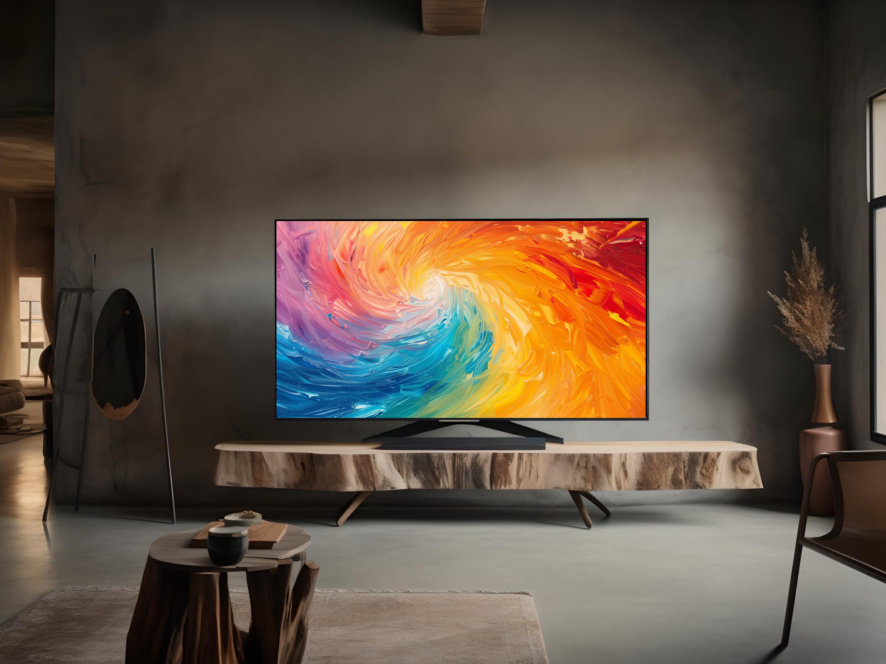Vibrant Abstract Swirl Digital Art - Samsung Frame TV, Colorful Modern ...
