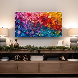 Samsung Frame TV Abstract Rock Formation Rainbow Crushed Glass Abstract ...