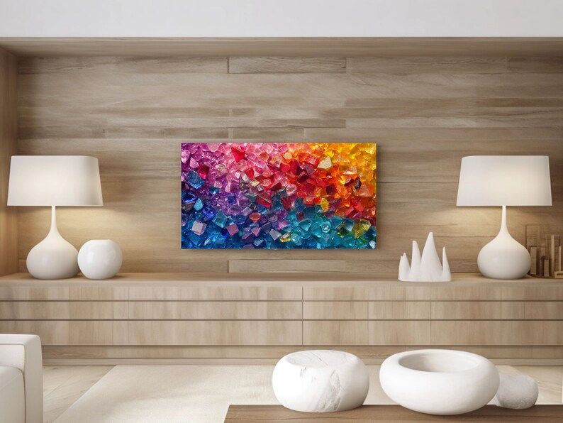 Samsung Frame TV Abstract Rock Formation Rainbow Crushed Glass Abstract ...