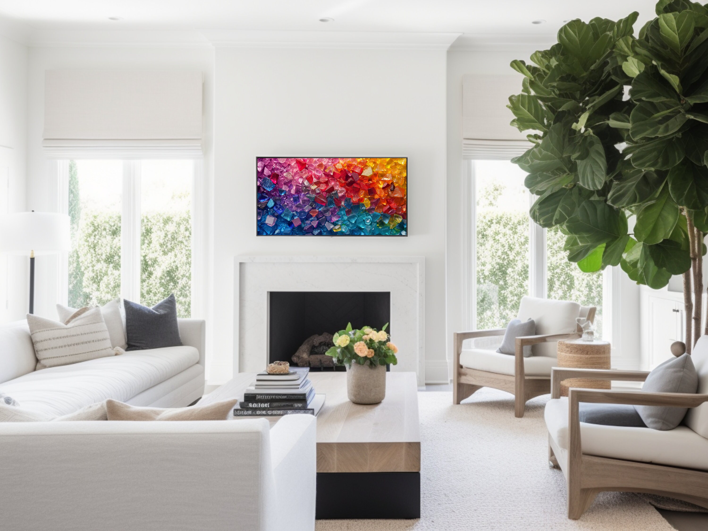 Samsung Frame TV Abstract Rock Formation Rainbow Crushed Glass Abstract ...