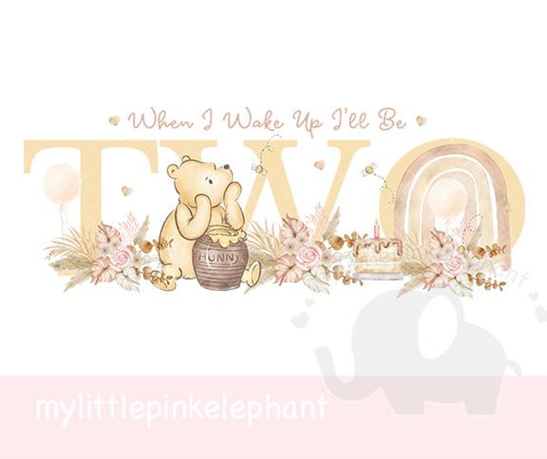 Winnie the Pooh Boho Baby Floral One PNG, Winnie the Pooh Baby 2nd ...