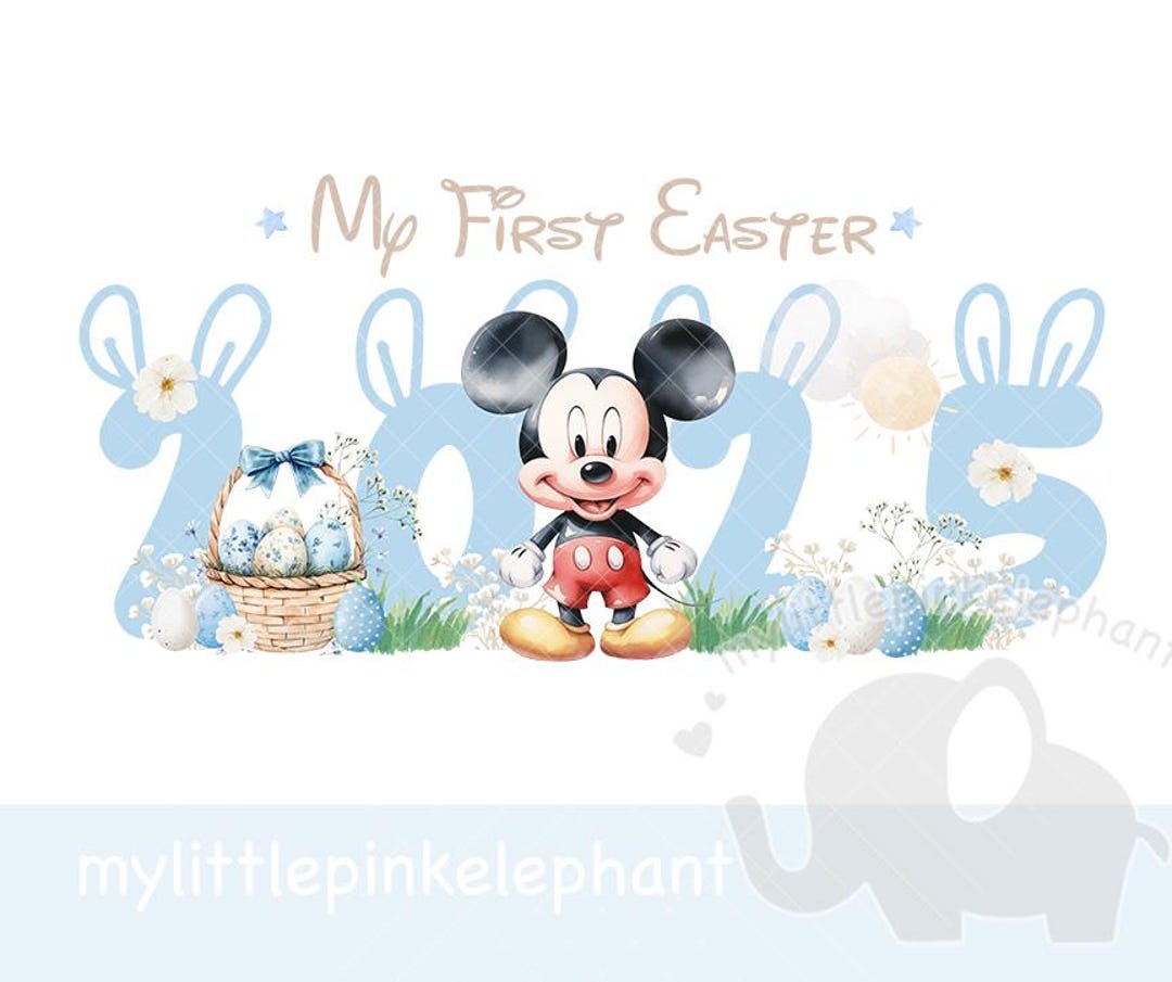 Mickey Mouse My First Easter PNG, 1st Easter Baby PNG, 1st Easter Baby ...
