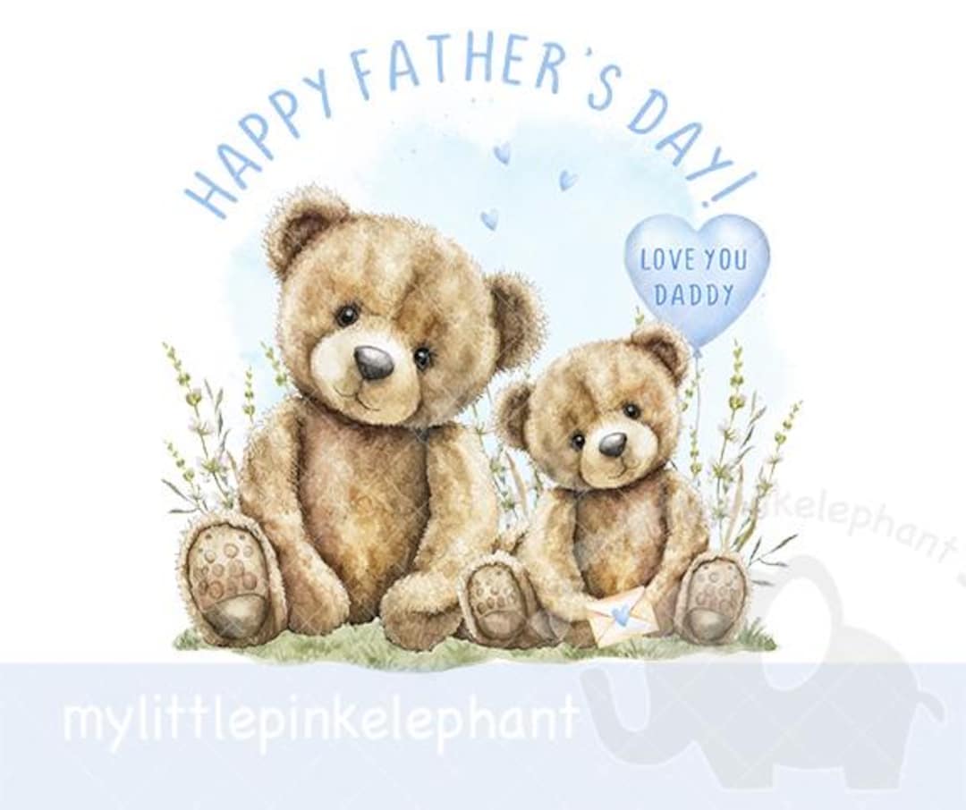 Happy Father's Day Daddy PNG, Blue Boy Teddy Bear Father's Day ...