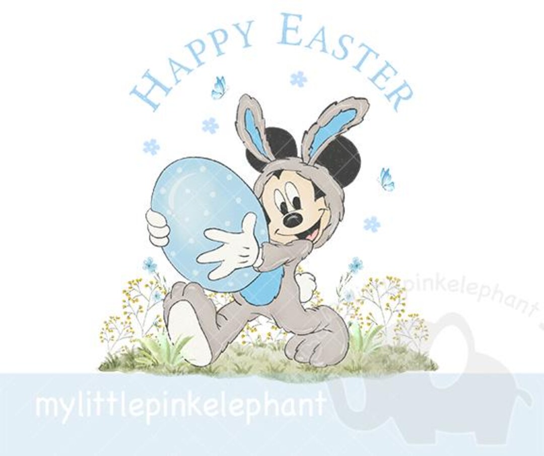 Mickey Mouse Happy Easter PNG, 1st Easter Baby PNG, 1st Easter Baby ...