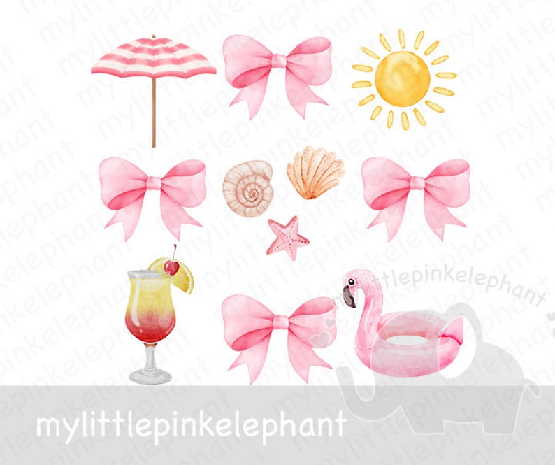 Coquette Summer PNG, Summer PNG, Pink Bow Png, Beach Png, Sublimation ...