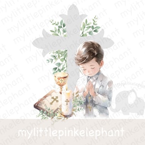 First Holy Communion Cross Chalice PNG, Boy 1st Communion Sublimation ...