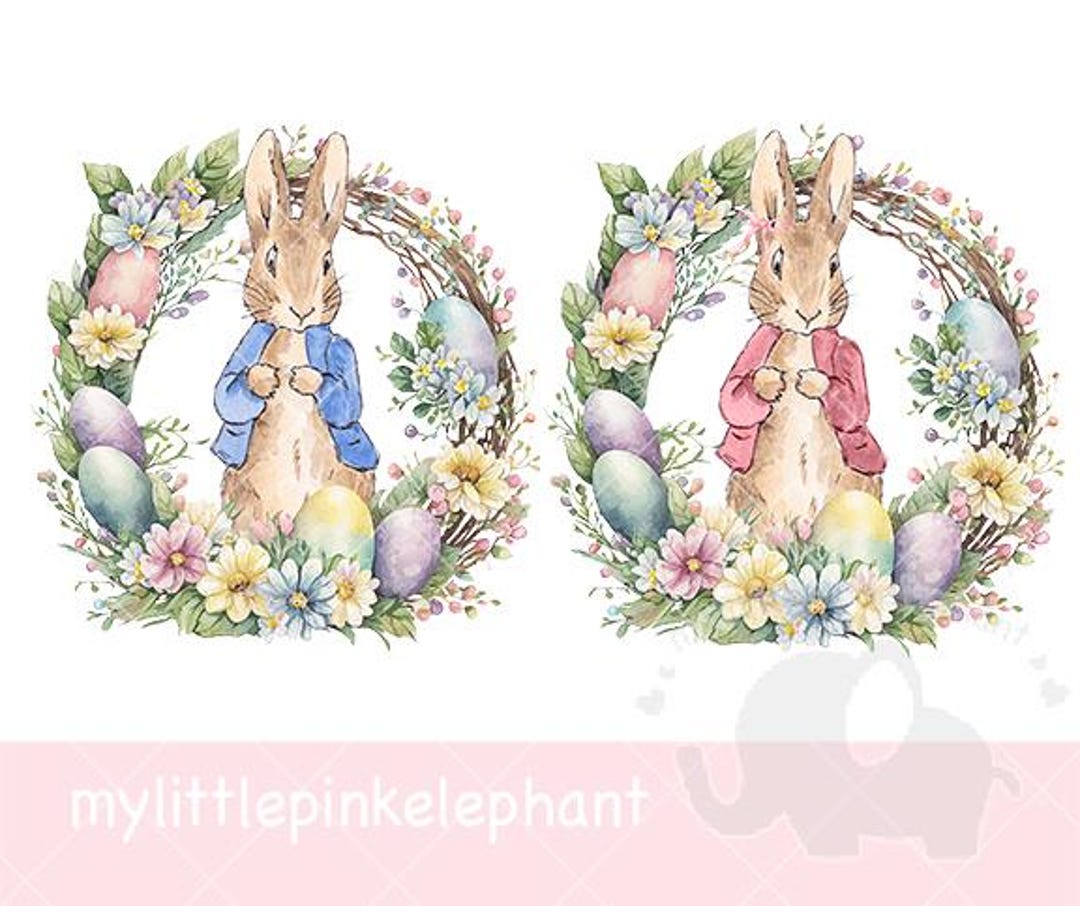 Set of 2, Easter Wreath Design, Flopsy PNG File, Sublimation, UV/DTF ...