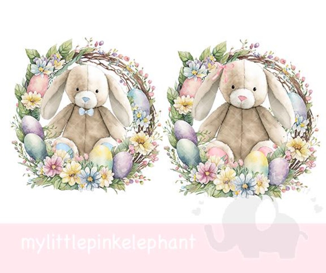 Set of 2, Easter Wreath Design, Flopsy PNG File, Sublimation, UV/DTF ...
