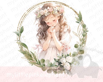 Girls Communion PNG, Sublimation Design , Communion Digital Download ...