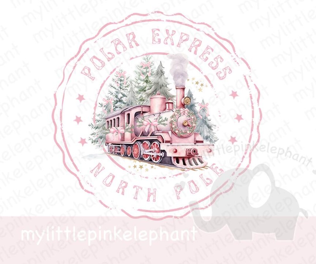 Stamp Polar Express Pinkclipart, Traditional Christmas Train, Believe ...