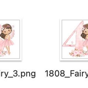 Pink Fairy Rainbow Numbers 1-6 PNG, Fairies Sublimation Design, Fairy ...