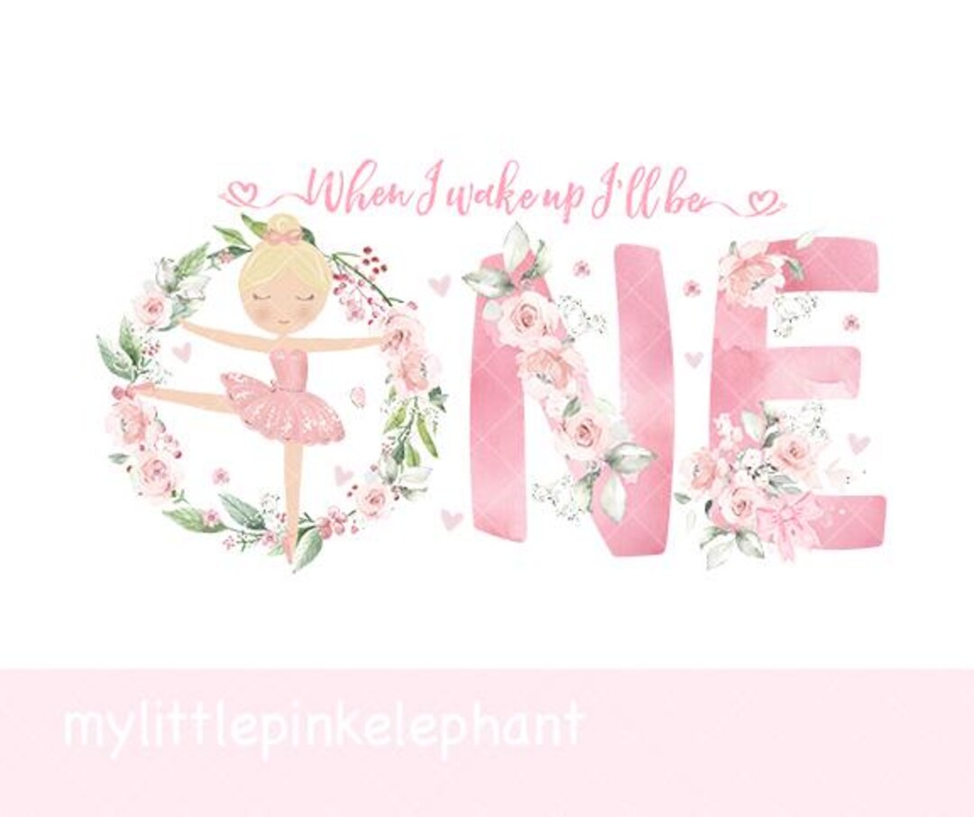 1st Birthday Ballerina Design PNG, Princess Pink One, Ballerina Girl ...