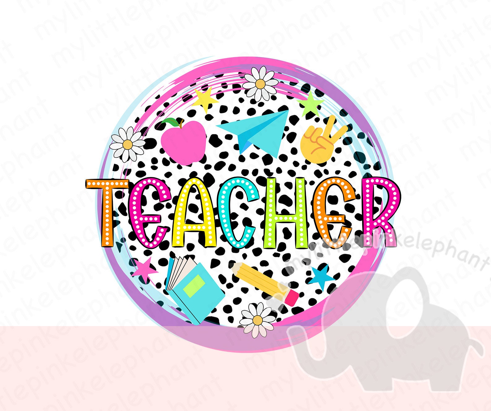 Teacher Dalmatian Png, Dalmatian Dots Png, Back to School Png, Teacher ...