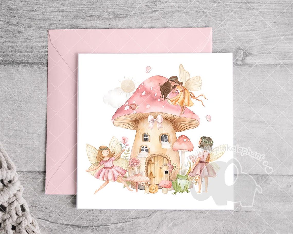 Watercolor Pink Fairy Toadstool Number 1 PNG, One Fairies Sublimation ...