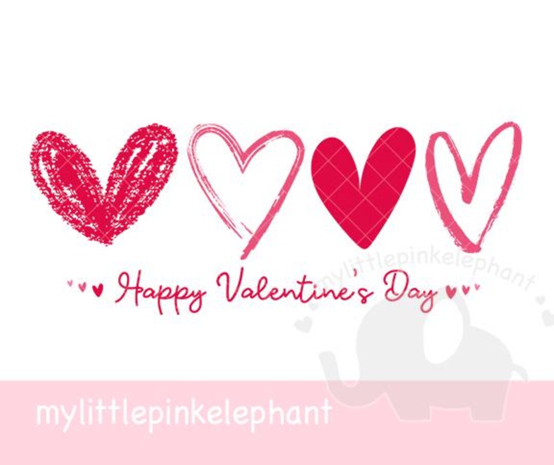 Pink Happy Valentine's Day PNG, Heart PNG, Digital Download, Heart ...