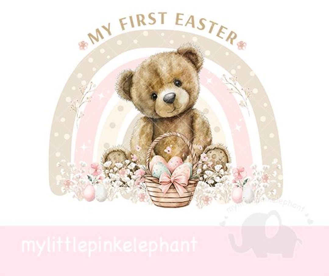 Teddy Bear My First Easter PNG, Christmas Baby PNG, 1st Christmas ...