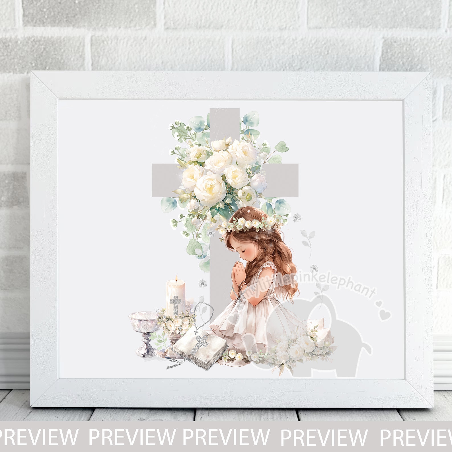 First Holy Communion Cross Chalice PNG, Girl 1st Communion Sublimation ...