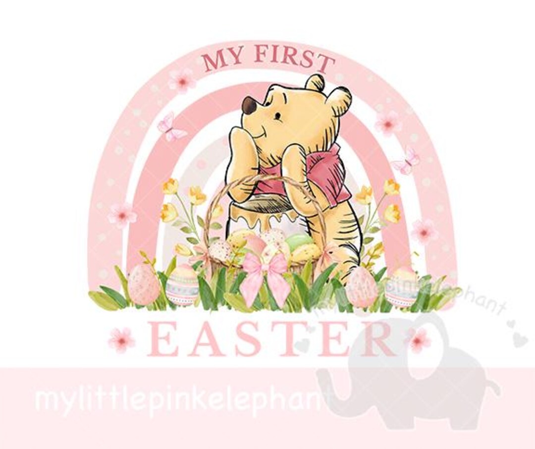 Winnie the Pooh My First Easter PNG, Easter Baby PNG, 1st Easter ...