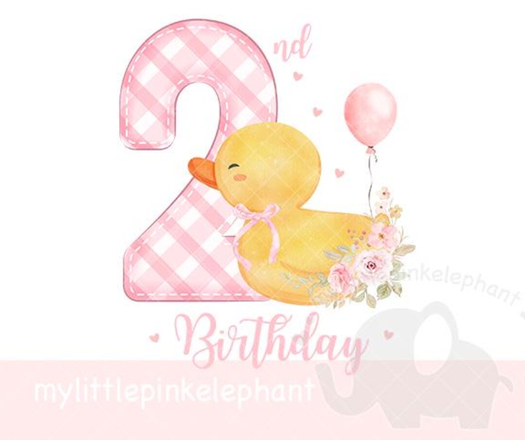 Two Duck PNG, Duck 2nd Birthday Sublimation Design, Rubber Ducky ...