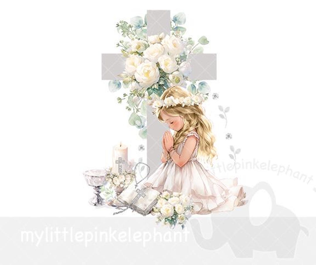 First Holy Communion Cross Chalice PNG, Girl 1st Communion Sublimation ...
