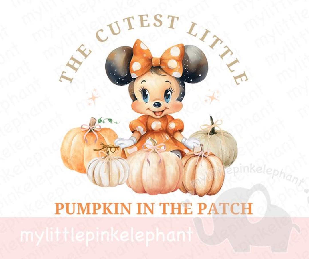 Autumn Minnie Mouse Png, Cutest Little Pumpkin in the Patch, Autumn ...