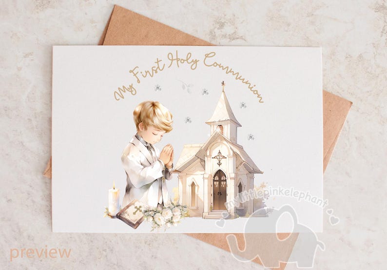 My First Holy Communion PNG, Praying Boy First Communion Clipart, Holy ...