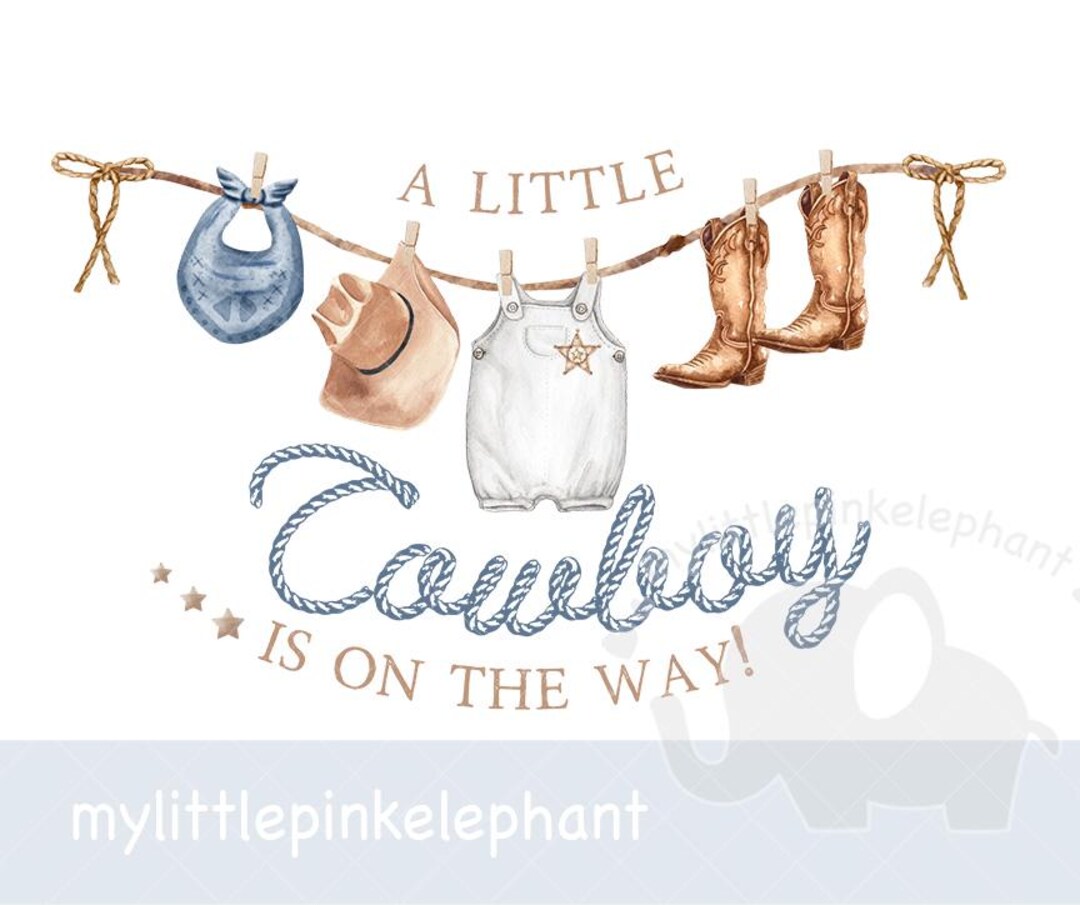 Little Cowboy PNG , Baby Rodeo, Baby Boy Blue Cowboy Boots & Hat, PNG ...