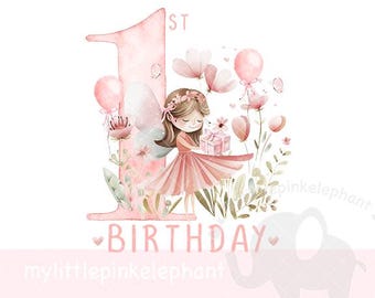 Pink Fairy Garden Number 1 PNG, Fairies Sublimation Design, Fairy ...