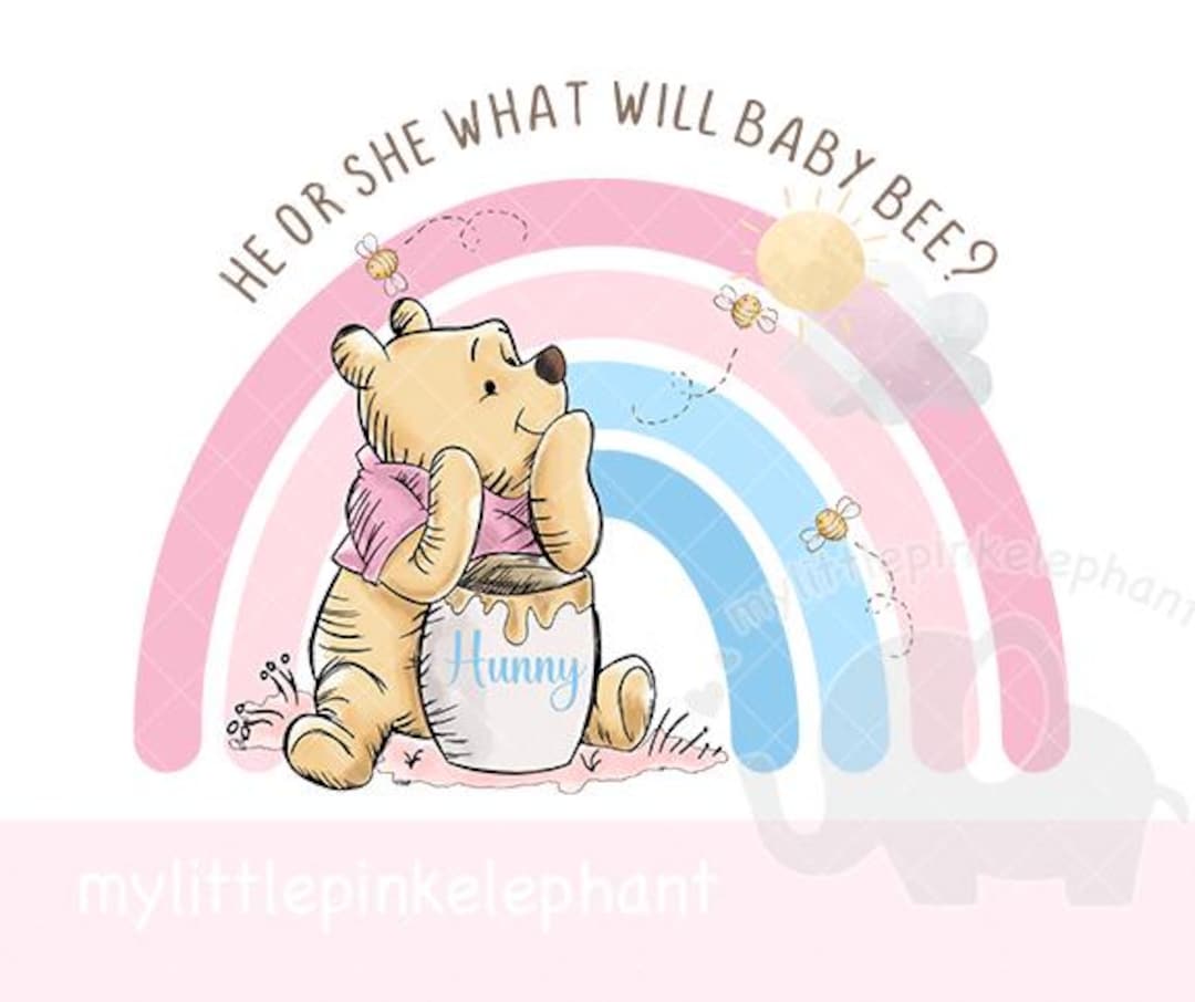 He or She Winnie Pooh Baby Shower, Winnie Pooh PNG, Classic Winnie the ...