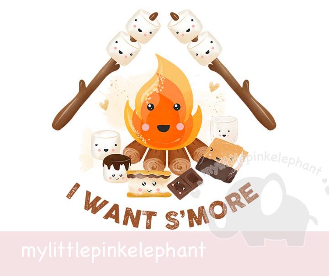 I Want S'more PNG, Smores Clipart, Summer, Instant Download, Smore ...