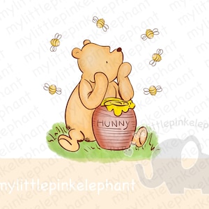 Classic Winnie the Pooh Oh Baby Pink Floral Wreath PNG, Winnie the Pooh ...