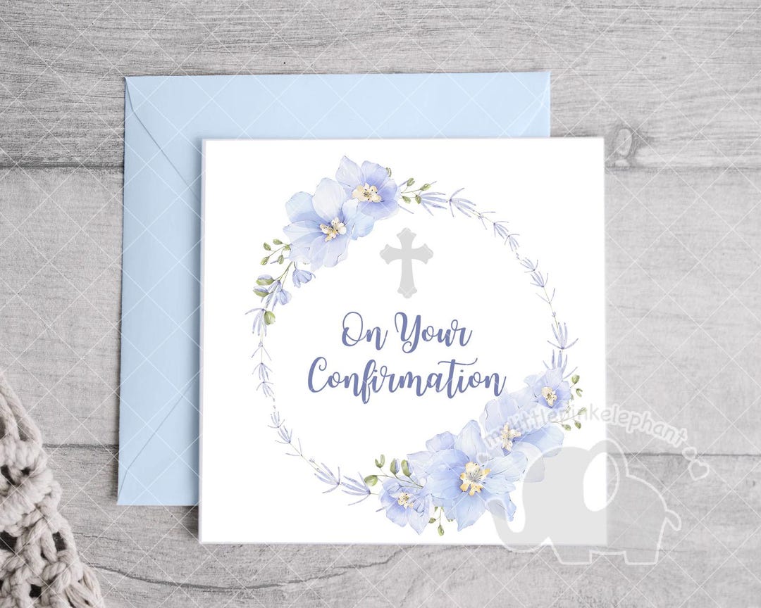 On Your Confirmation Blue Flower Bouquet PNG, Church Confirmation ...