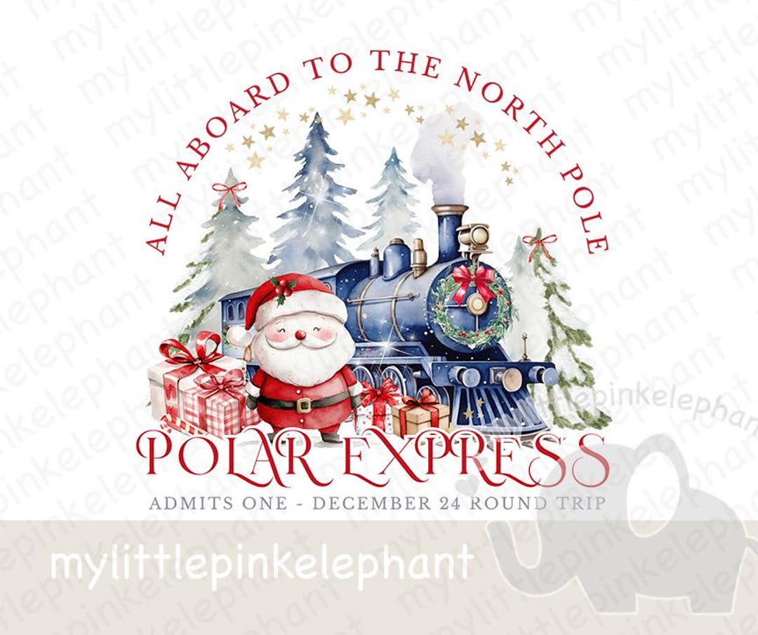 Polar Express Santa Claus Clipart, Traditional Christmas Train, Believe ...